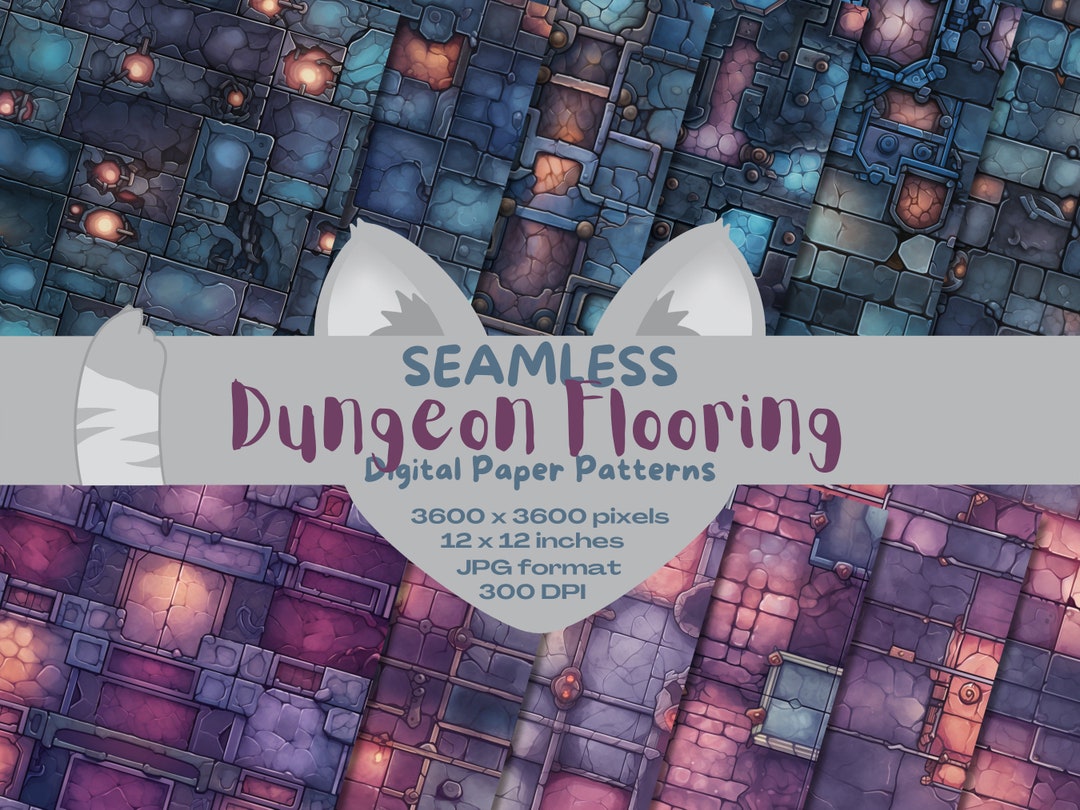 Fantasy Dungeon Flooring Tiles Digital Seamless Paper Pattern Pack - Etsy