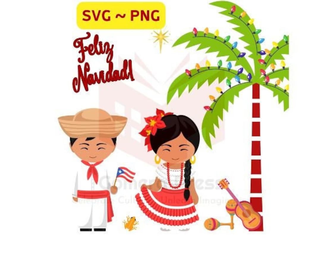 Puerto Rico Navidad Boricua Jibaro SVG PNG - Etsy