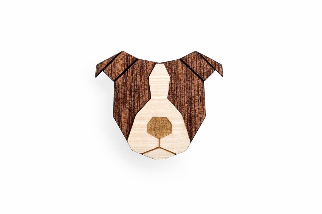 Wooden Staffordshire Bull Terrier Brooch – Handmade Staffy Pin ...