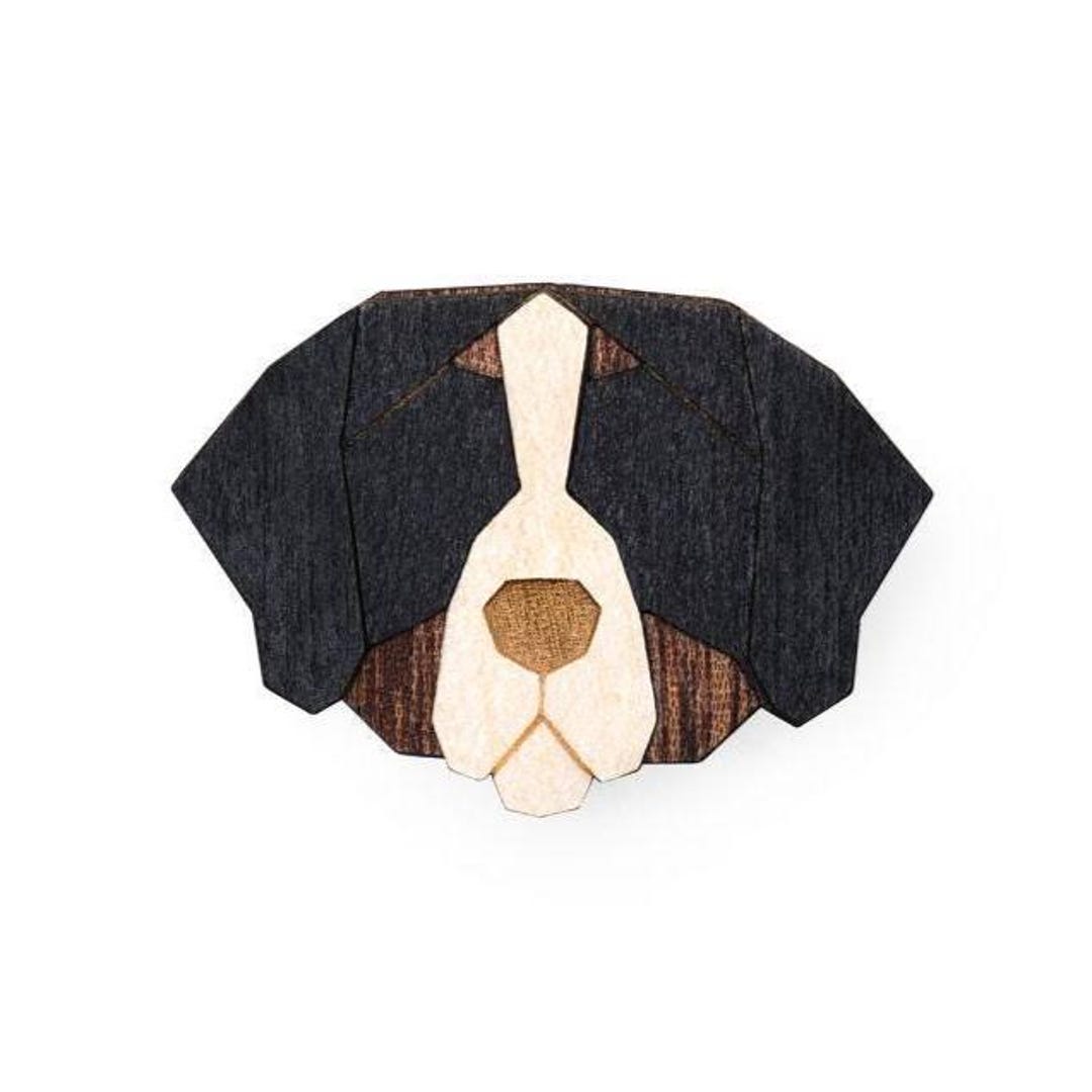 Wooden Bernese Mountain Dog Brooch – Handcrafted Dog Pin – Bernese Dog ...