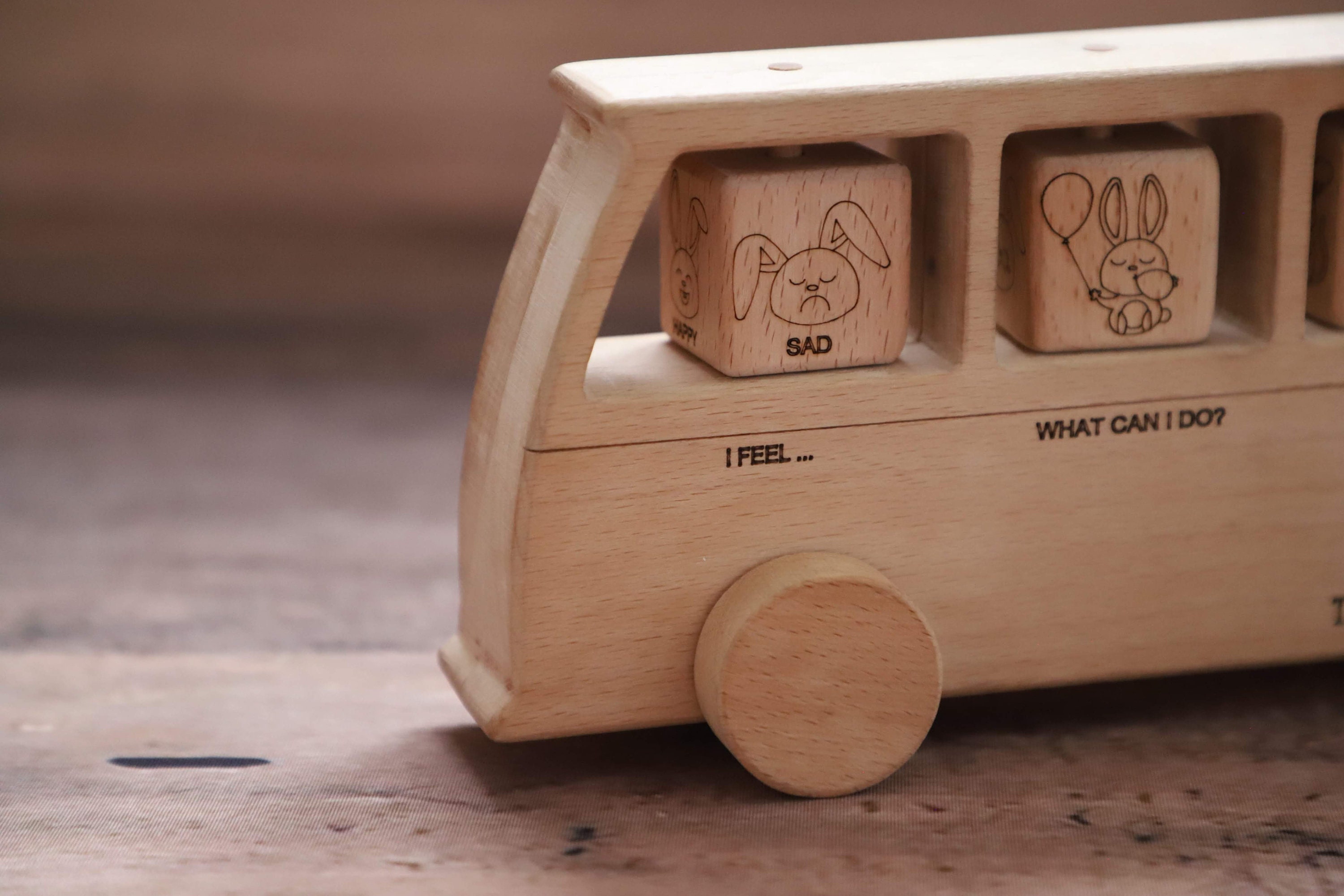 Wooden Emotion Regulation Bus | Wooden Montessori Toy | Montessori Toys ...