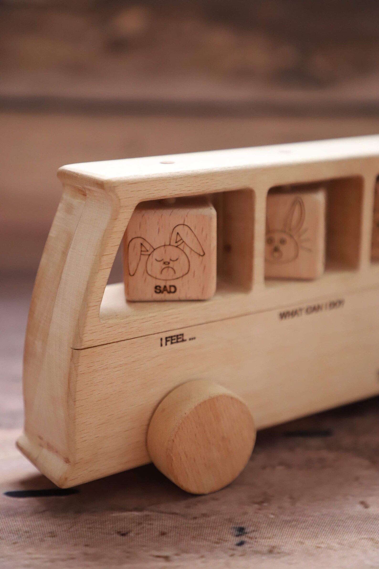 Wooden Emotion Regulation Bus | Wooden Montessori Toy | Montessori Toys ...