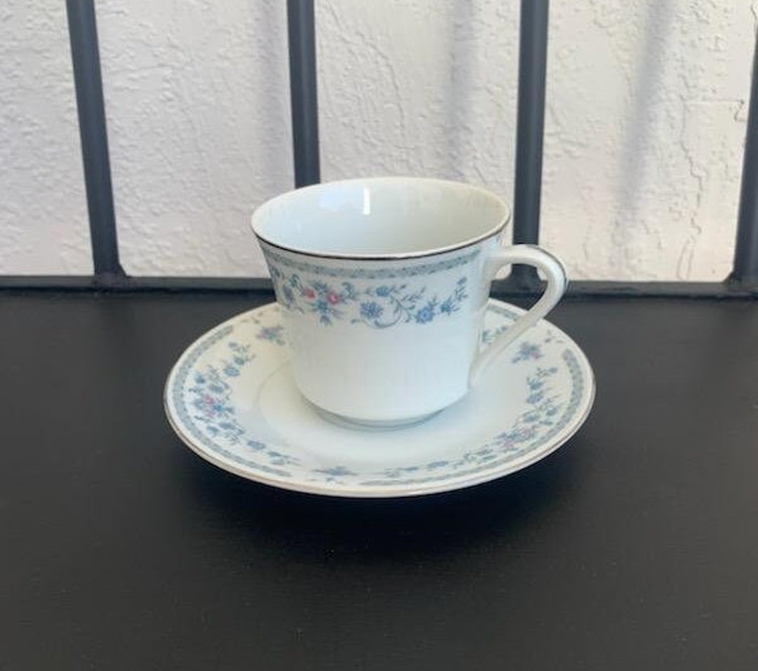 Vintage Crescent China Bridal Veil Tea Cup and Saucer, Floral Porcelain ...