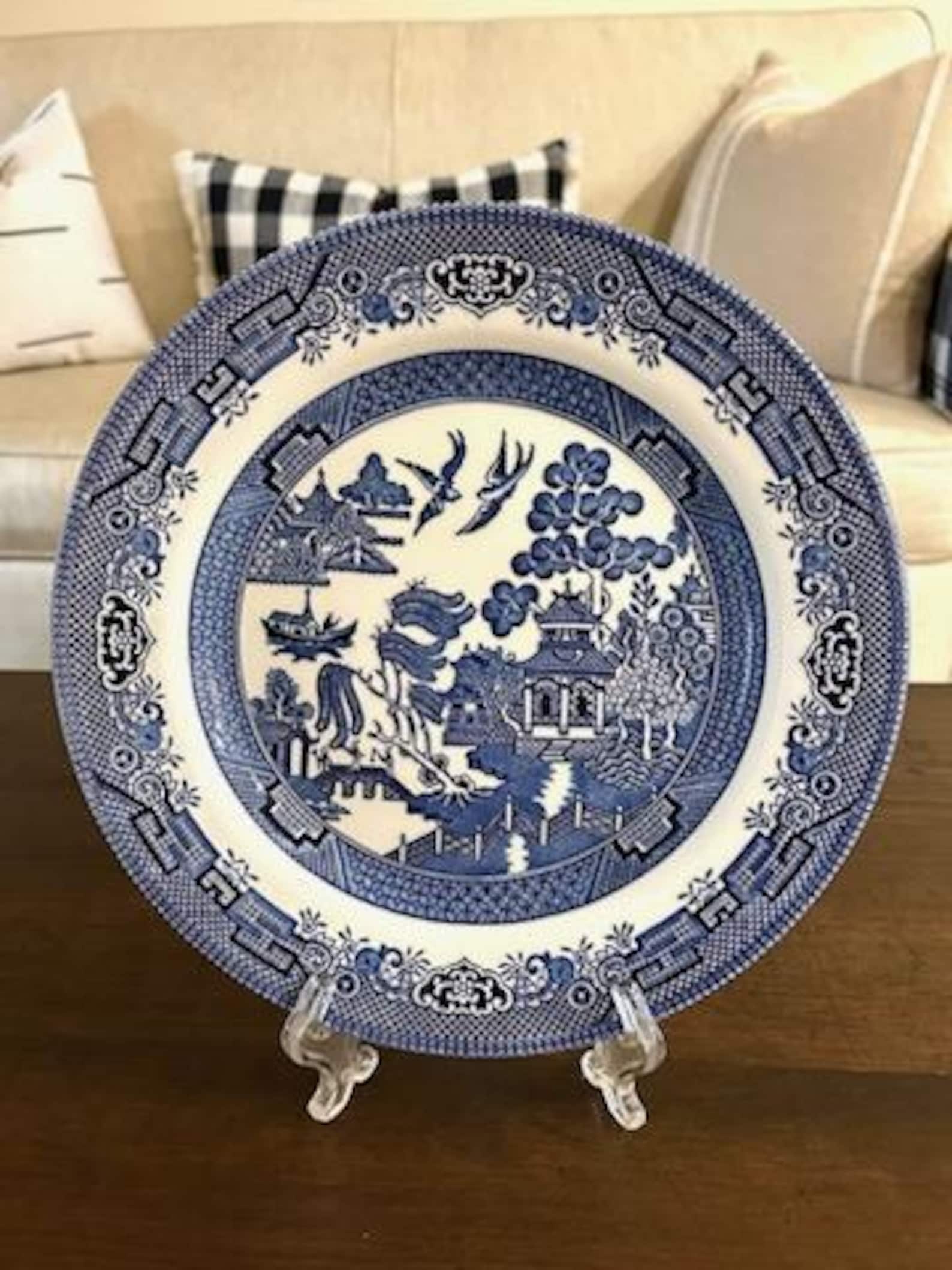 Churchill Blue Willow Dinner Plate-vintage Blue Willow Dinner Plate ...