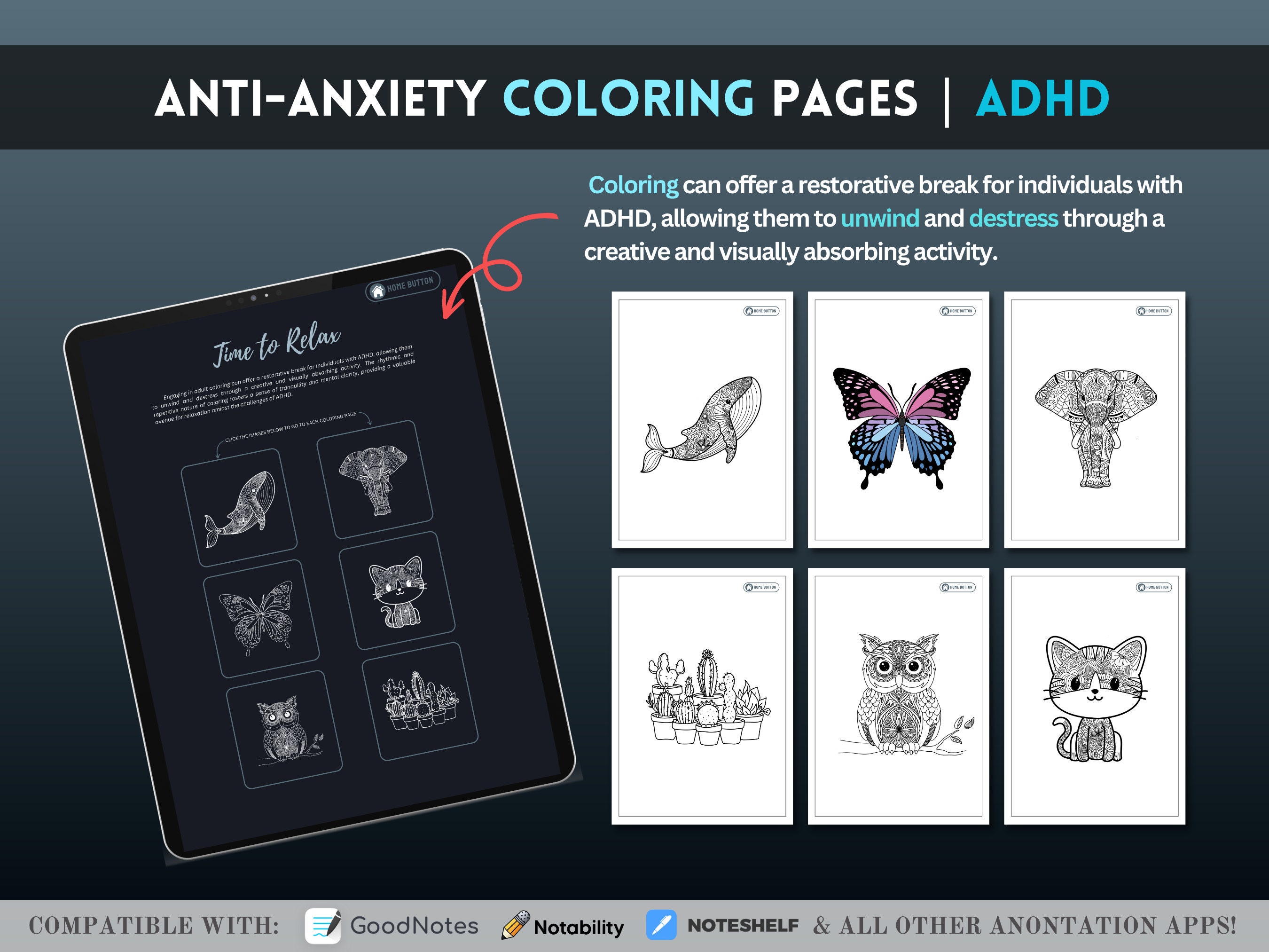 ADHD Digital Planner Adult Printable ADHD Productivity Journal, Digital ...