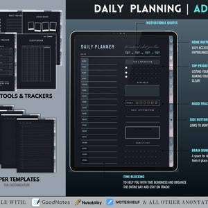 ADHD Digital Planner Adult Printable ADHD Productivity Journal, Digital ...