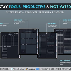 ADHD Digital Planner Adult Printable ADHD Productivity Journal, Digital ...