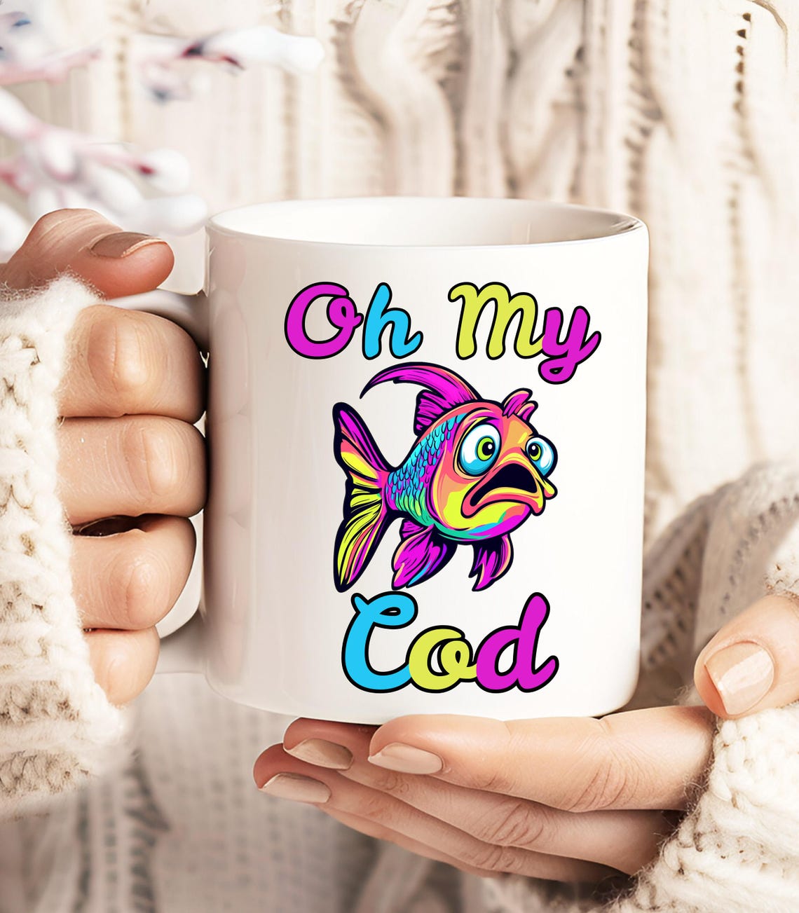 Oh My Cod Funny Png, Fish Png, Neon Fish Png, Retro Fish Png, Vintage ...
