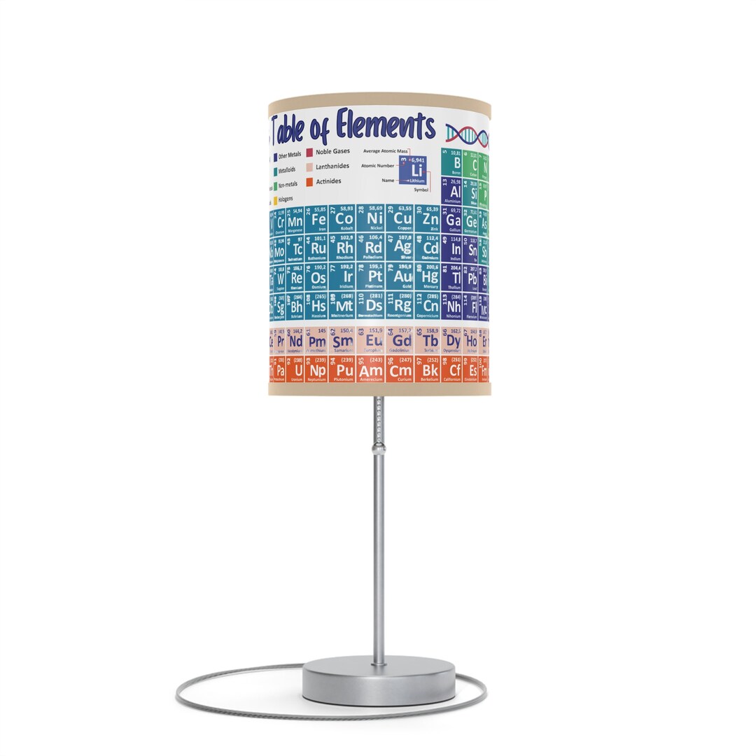 Scientific Periodic Table of Elements lamp on a Stand, USCA Plug - Etsy