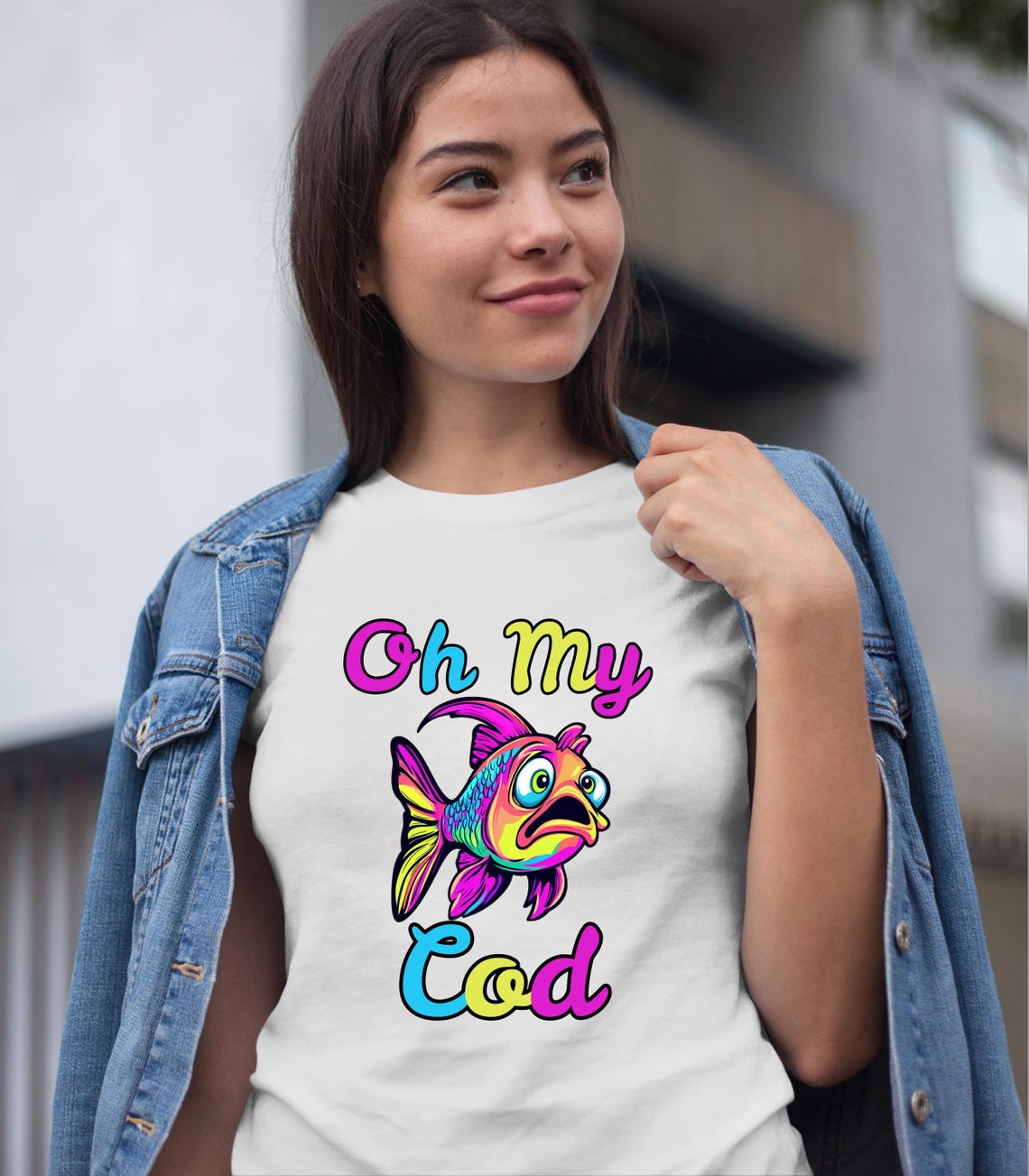 Oh My Cod Funny Png, Fish Png, Neon Fish Png, Retro Fish Png, Vintage ...