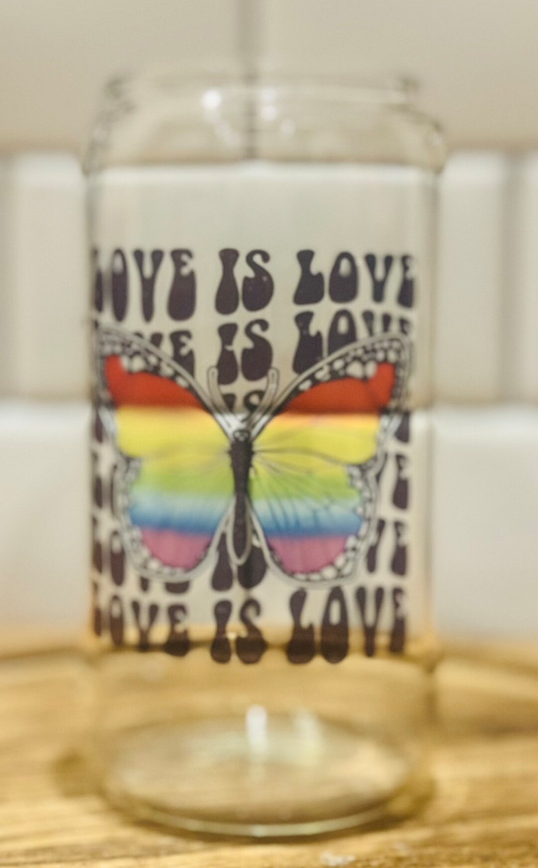 Pride Glass Can | Love is Love for Birthday Gift | Pride Support Cup ...