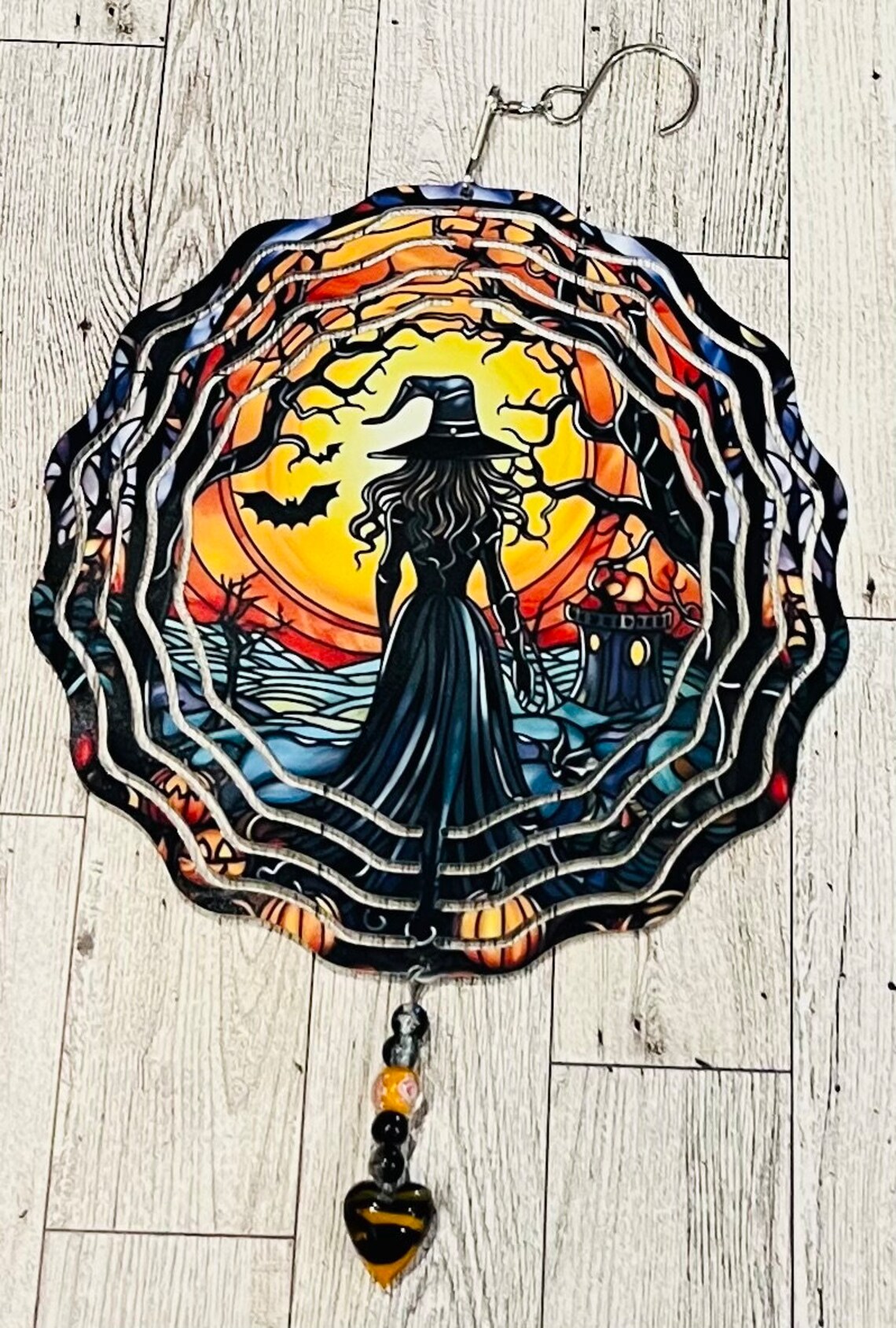 Witch Wind Spinner: Whimsical Garden Decor, 8" Diameter - Etsy