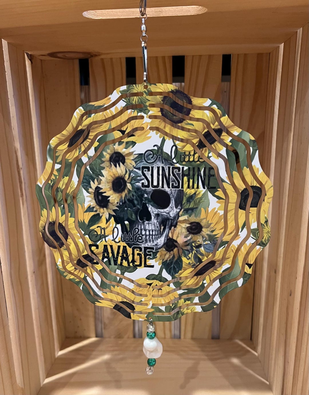 Skull & Sunflower Wind Spinner: Edgy Garden Decor - Etsy
