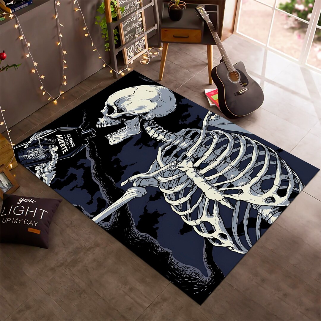 Skull Rug,skeleton Rug,gothic Rug,horror Decor,art Rug,popular Rug,area ...