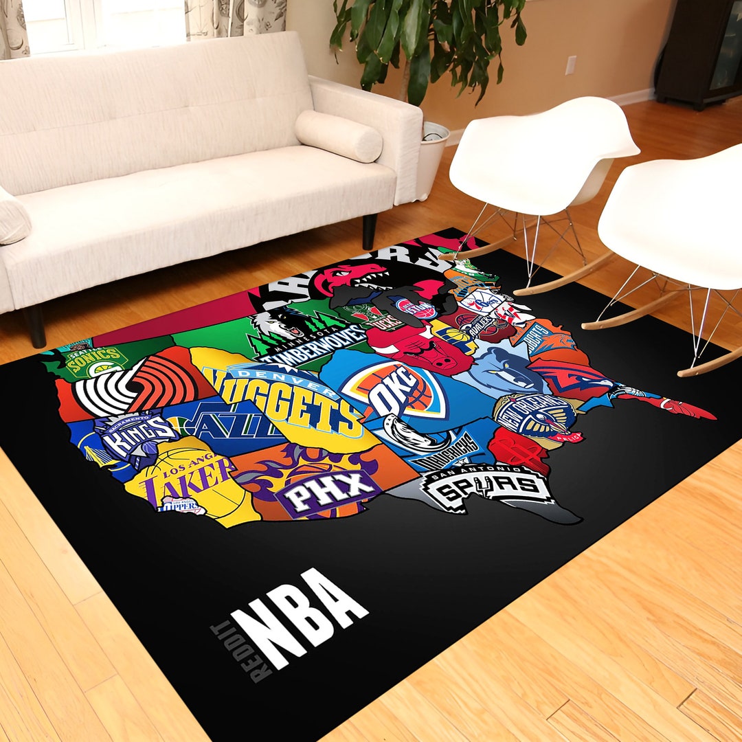 NBA Teams Map Carpet NBA Rug Basketbal Team Rug Custom - Etsy Italia