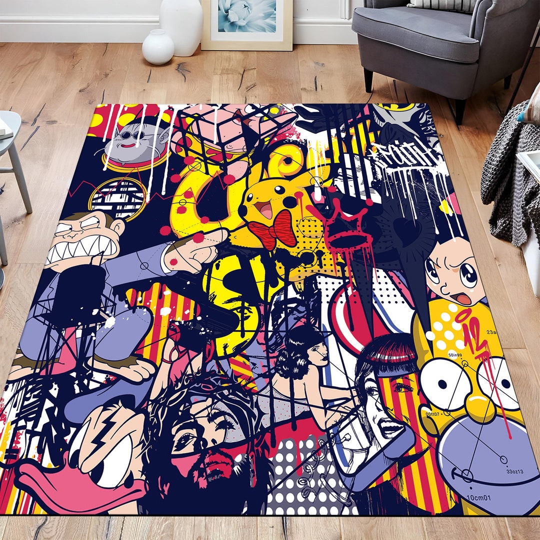 Pop Art Rug Comic Graffiti Rug Boom Art Rugmodern Art - Etsy