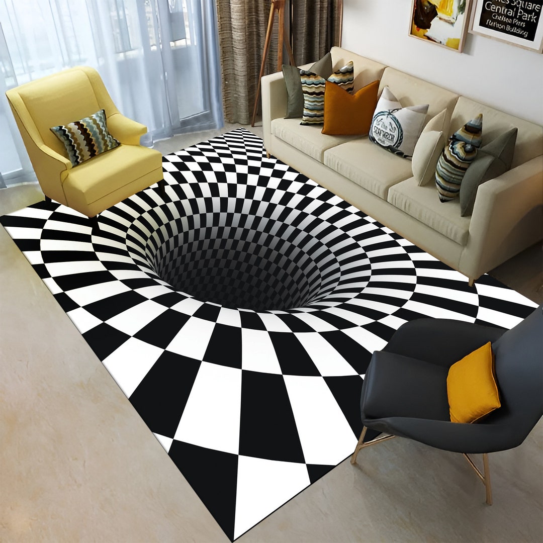 Optical Illusion, Optical Illusion Rug, Rectangular Floor Mat, 3D ...