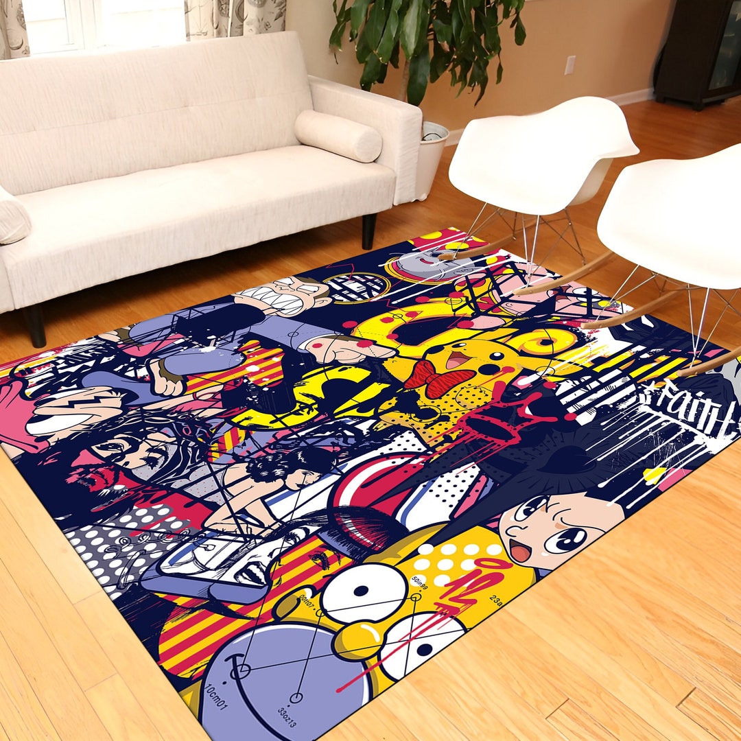 Pop Art Rug, Comic Graffiti Rug, Boom Art Rug,modern Art Rug,home ...