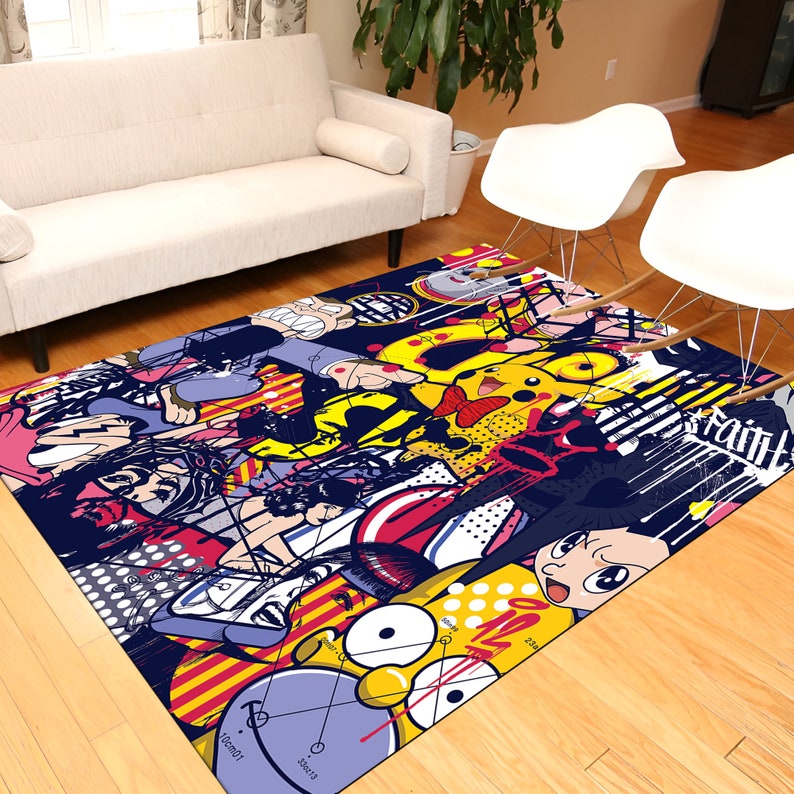 Pop Art Rug Comic Graffiti Rug Boom Art Rugmodern Art - Etsy