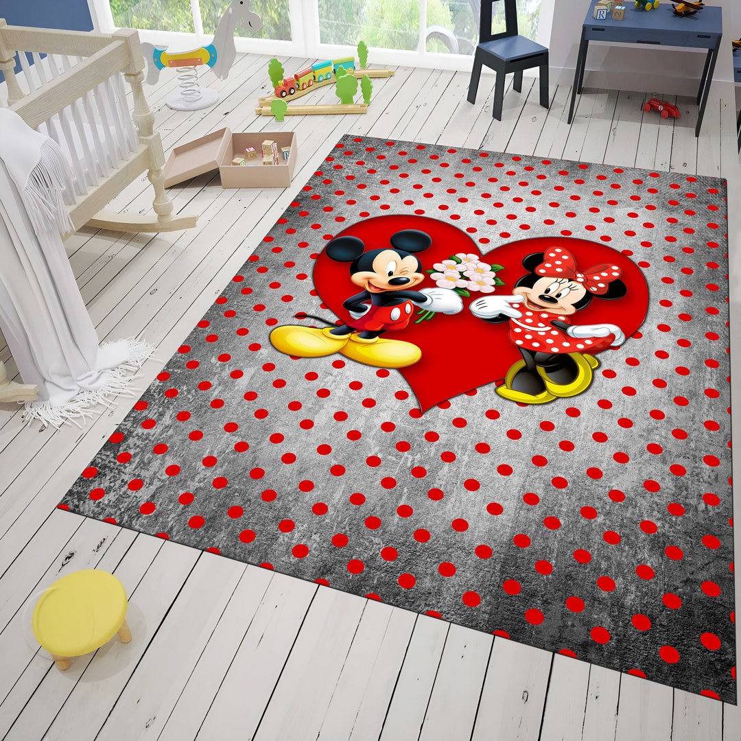 Mickey Mouse Rug,minnie Mouse Rug,kids Room Rug,baby Room Decor,popular ...