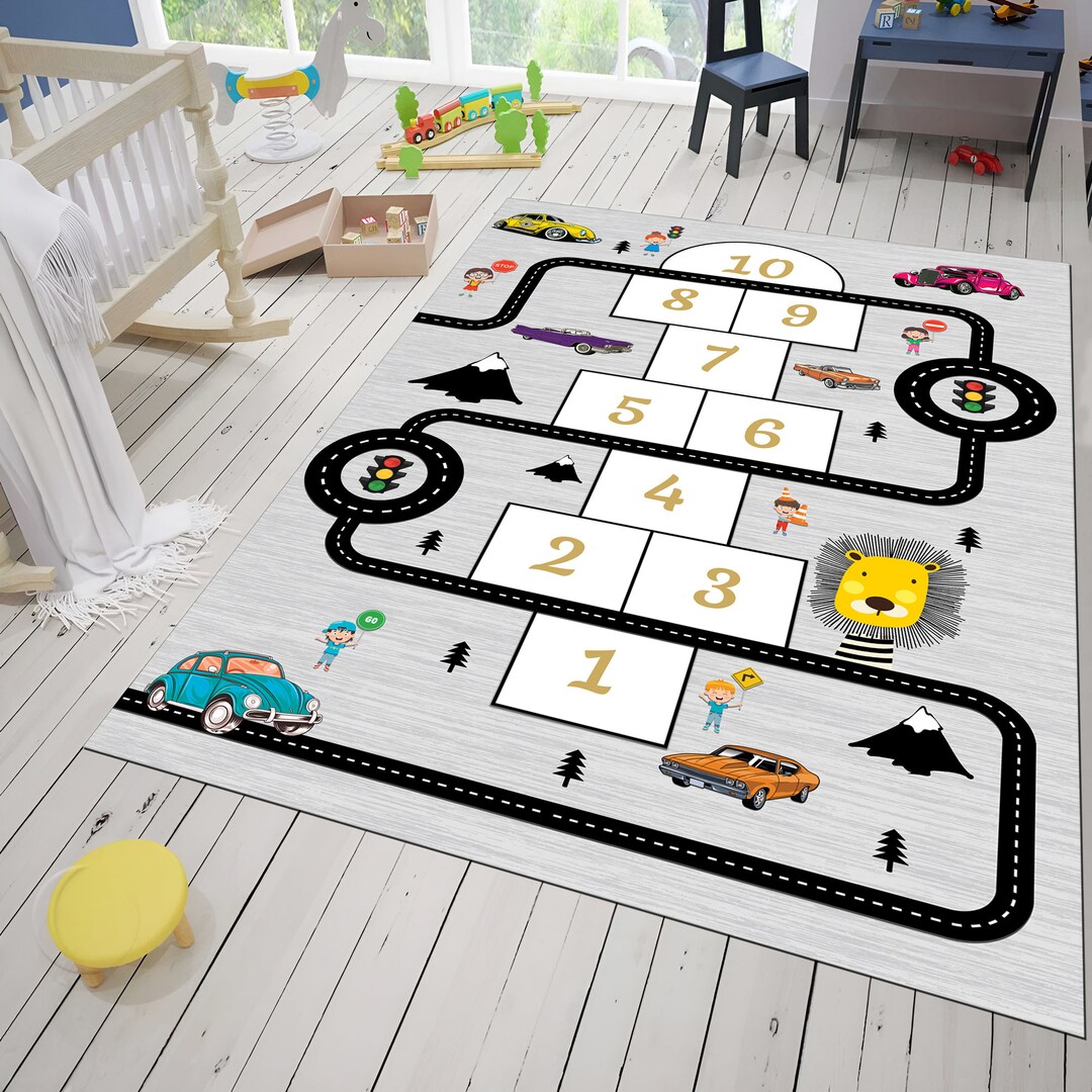 Cute Hopscotch Rugcar Hopscotch Rug Kids Game Rug - Etsy
