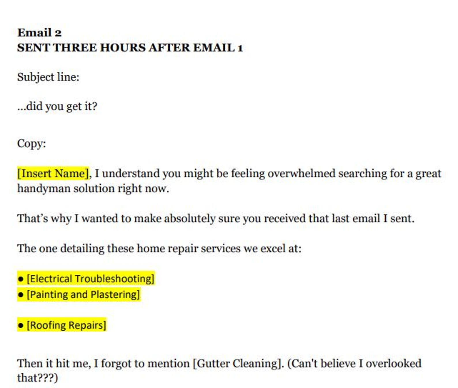 Best Email Templates for Handymen | Handyman Marketing | Handyman ...