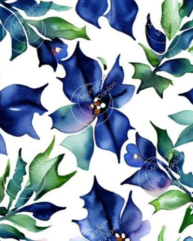 Elegant Blue Winter Flowers Christmas Image Files Clipart Backgrounds ...