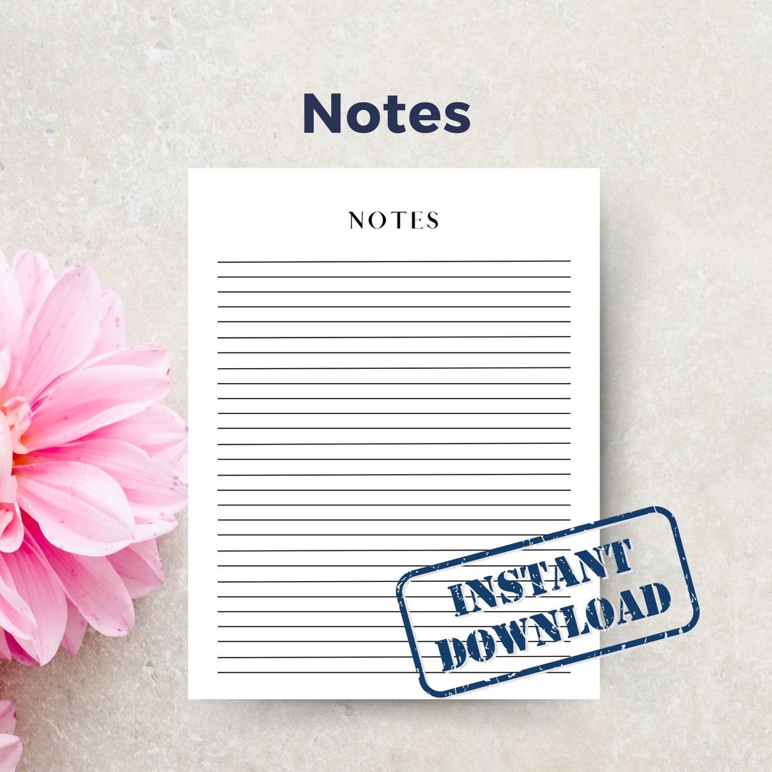 Printable Note Paper Journal Paper Happy Planner Notes HP - Etsy