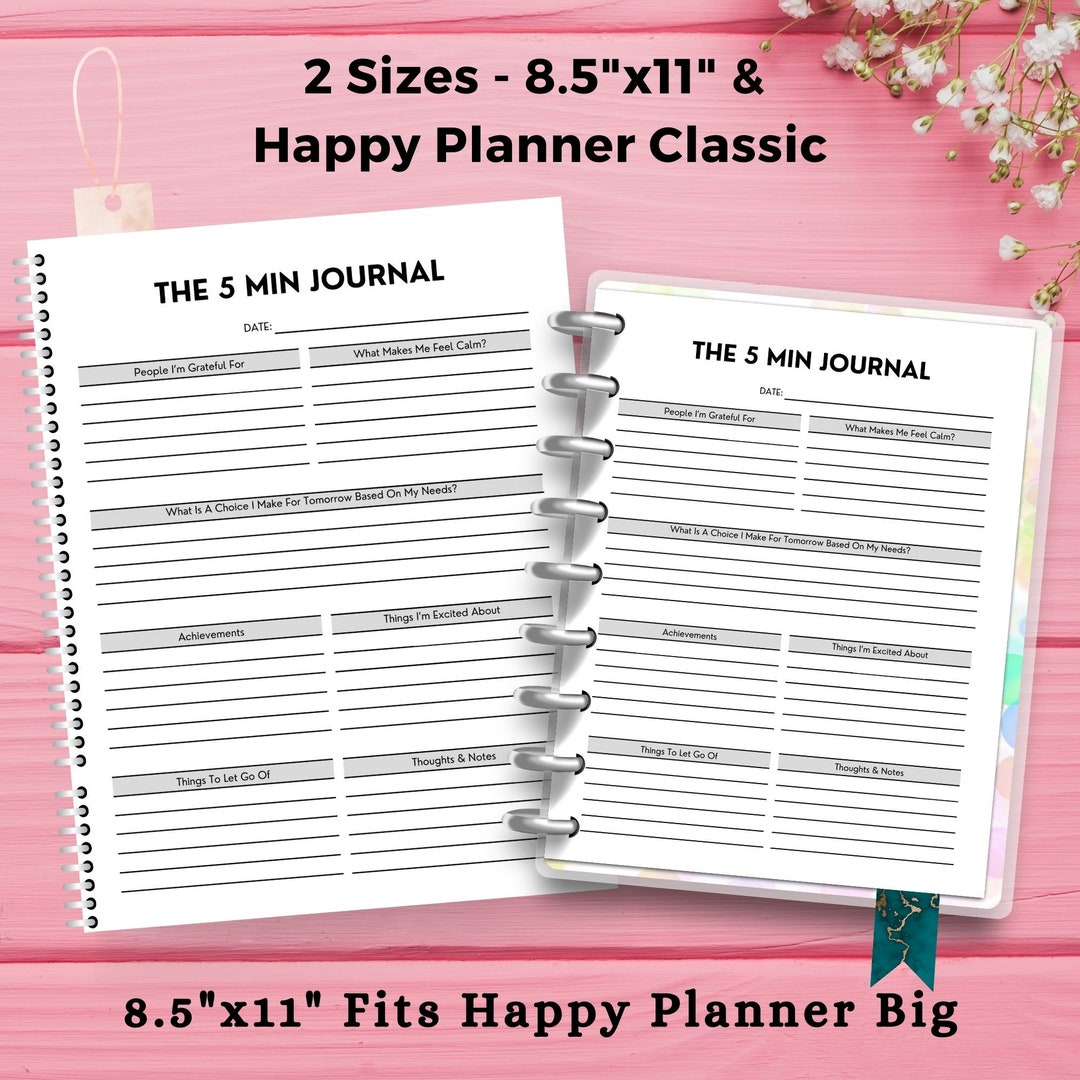 Gratitude Mindfulness Diary 5 Minute Journal Five Minute - Etsy