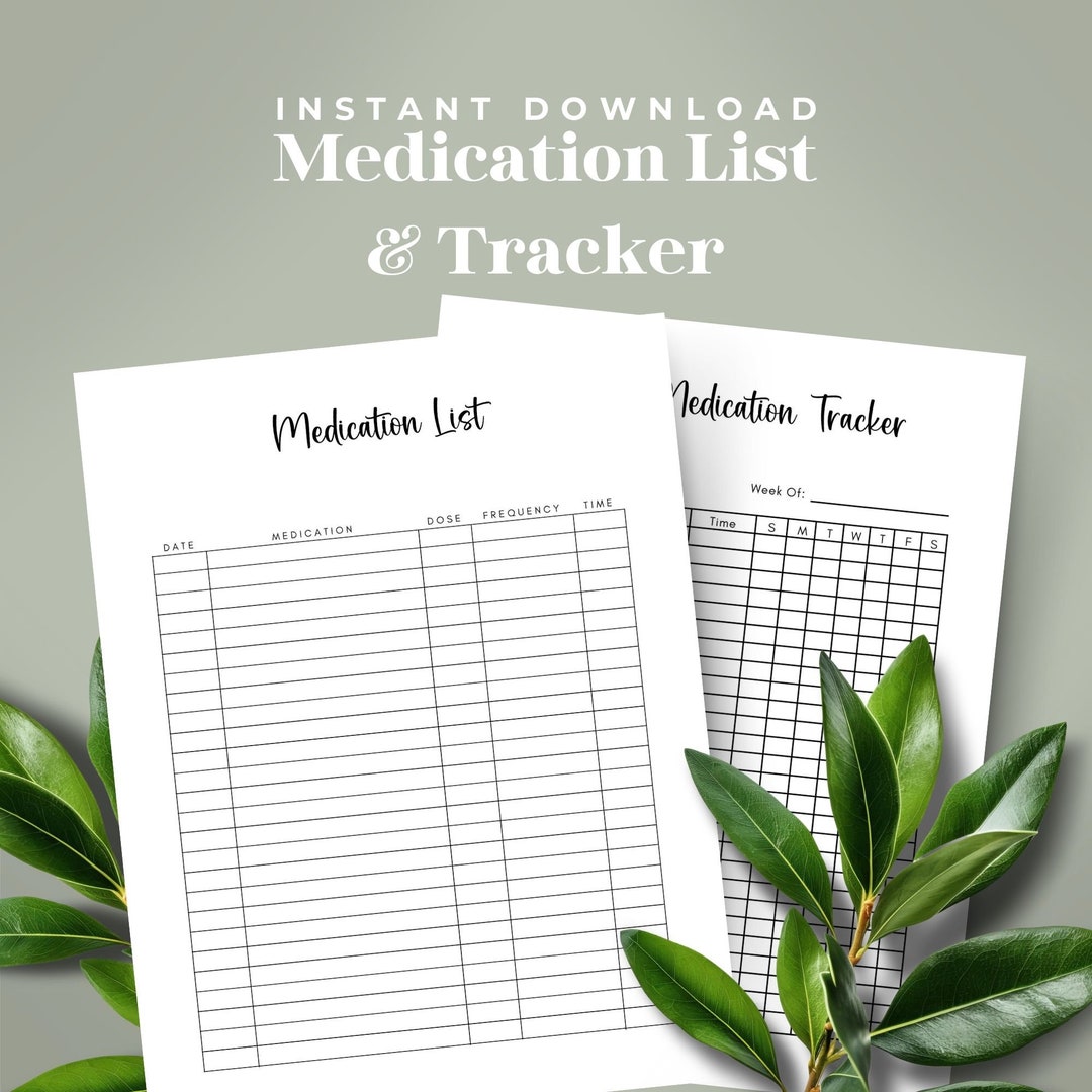 Printable Medical Log Sheets, Medication List and Tracker, Health ...