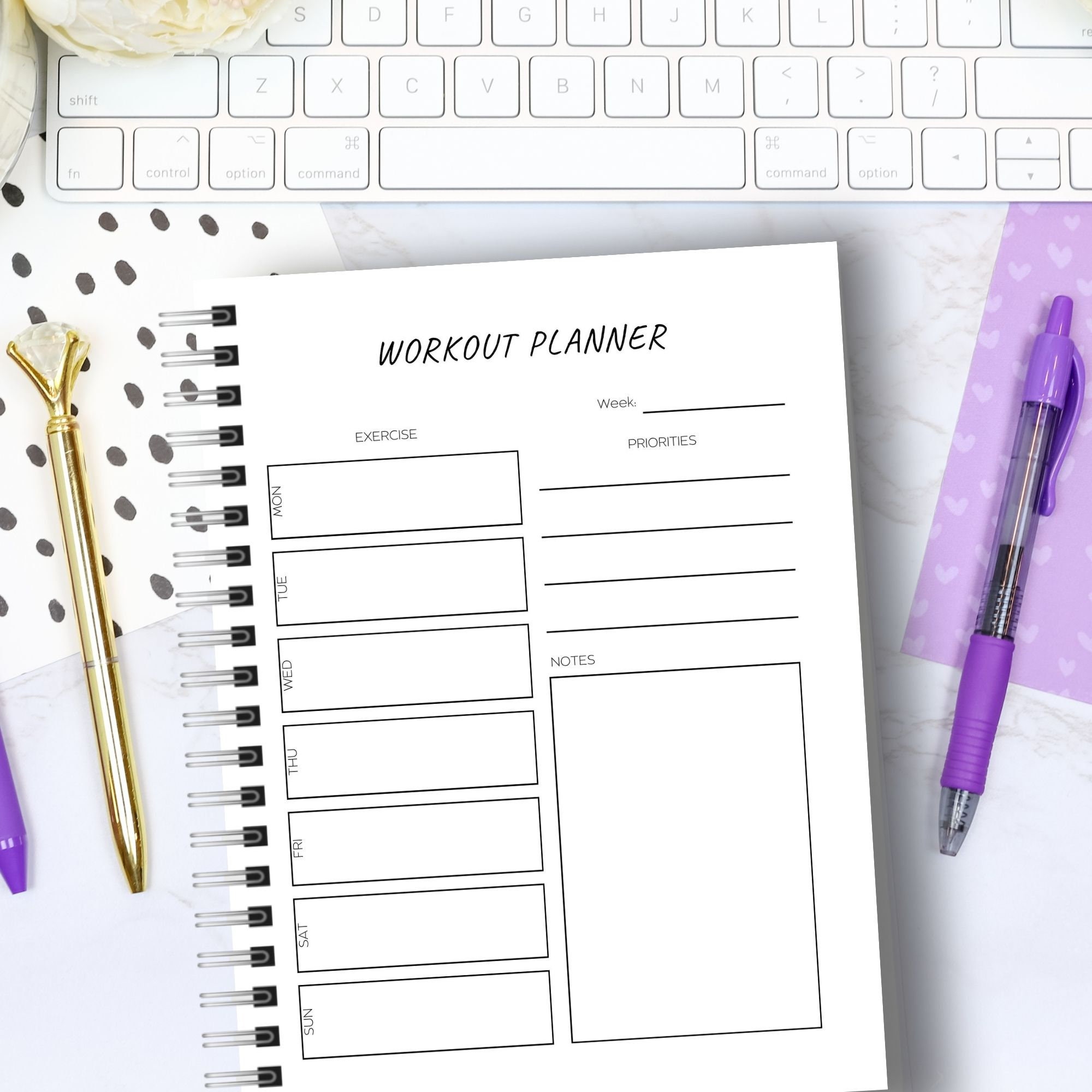 Printable Weekly Workout Planner, Fitness Planner, Exercise Tracker ...