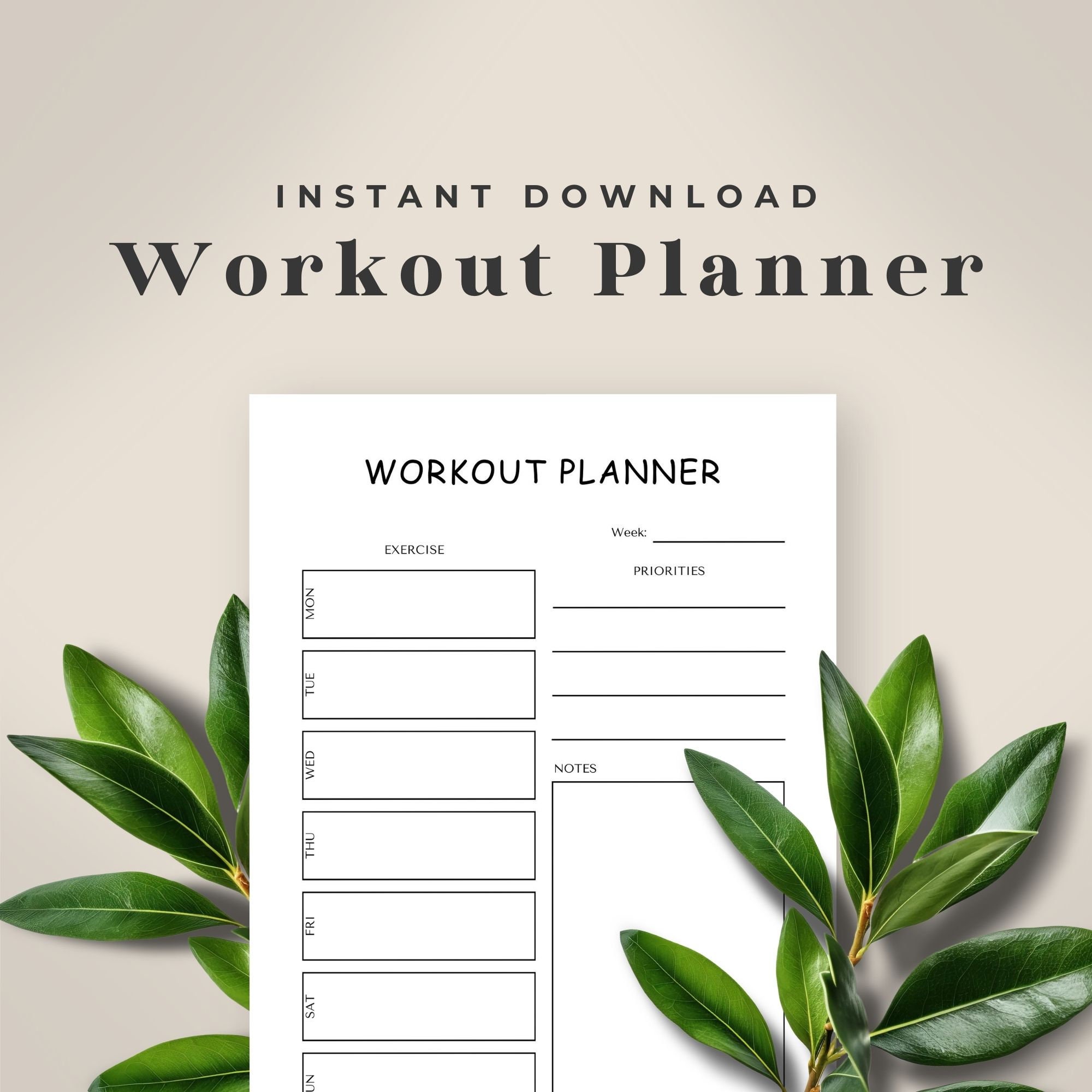 Printable Weekly Workout Planner, Fitness Planner, Exercise Tracker ...