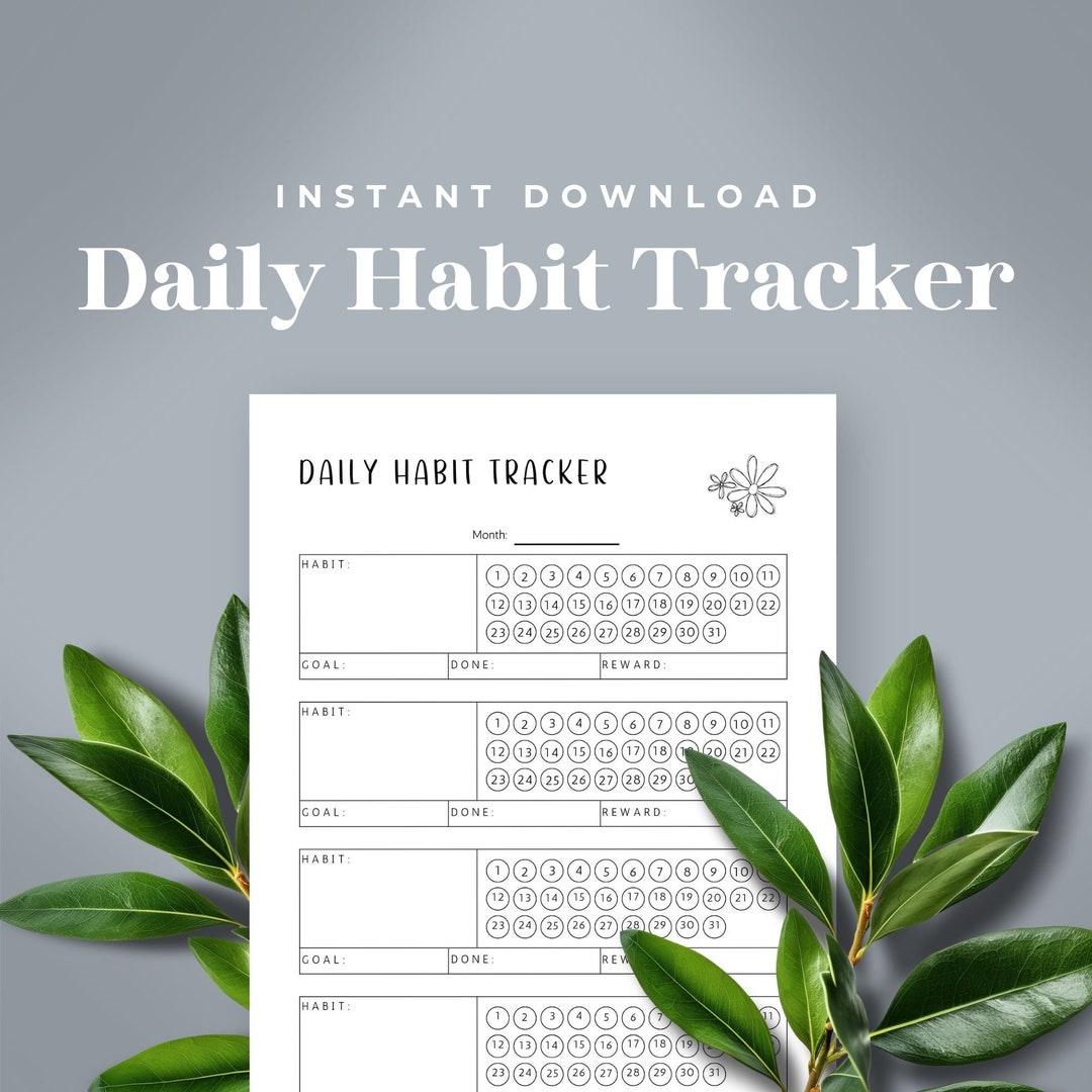 Printable Daily Habit Tracker PDF, January Habit Tracker Undated ...