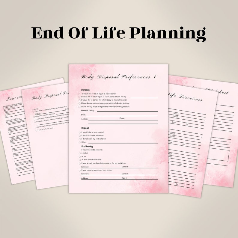 End of Life Planner for Family Printable, Legacy Plan, Emergency ...