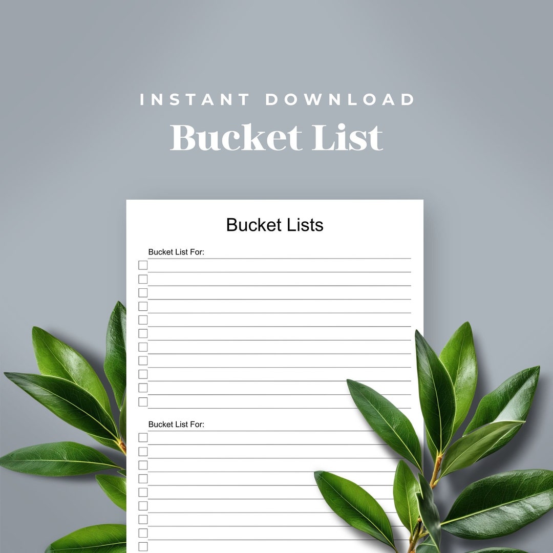 Bucket List Template, Dream Planner, Life Goals Journal, Adventure Log ...