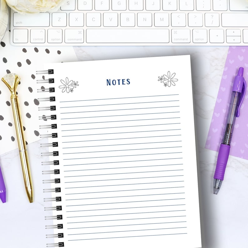 Printable Note Paper, Journal Paper, Happy Planner Notes, HP Classic ...