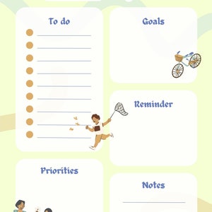 Simple Cute Picnic Multicolour Daily Planner, To-do List Editable ...