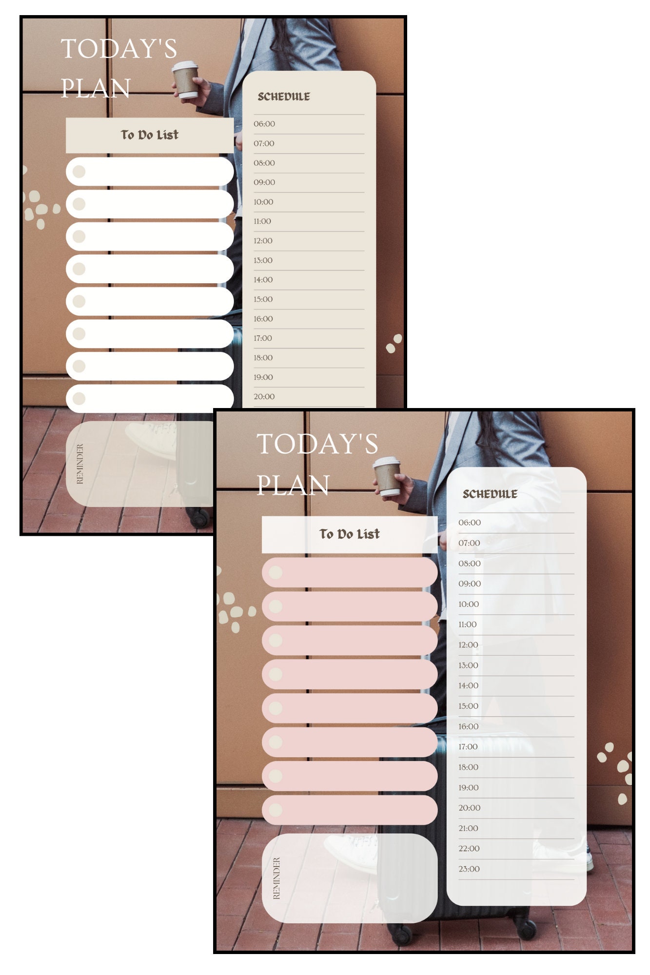 Light Beige Complete Daily Schedule Page Planner To-do List Editable ...