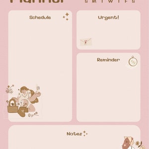 Beige Brown Texture Cute Cottagecore Daily Planner A4, Editable Undated ...