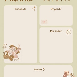 Beige Brown Texture Cute Cottagecore Daily Planner A4, Editable Undated ...