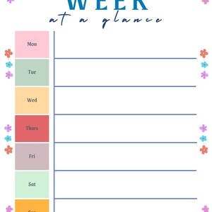 Colorful Weekly Planner to Schedule for Week, To-do List Editable ...