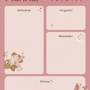 Beige Brown Texture Cute Cottagecore Daily Planner A4, Editable Undated ...