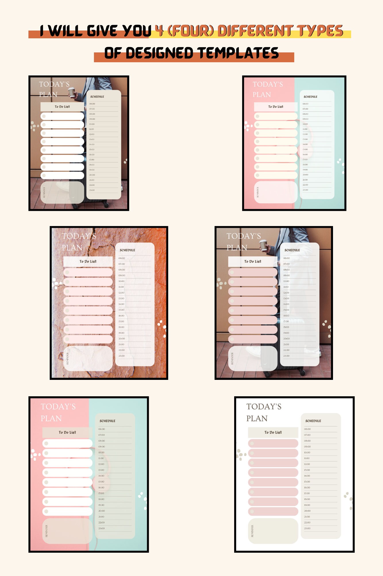 Light Beige Complete Daily Schedule Page Planner To-do List Editable ...