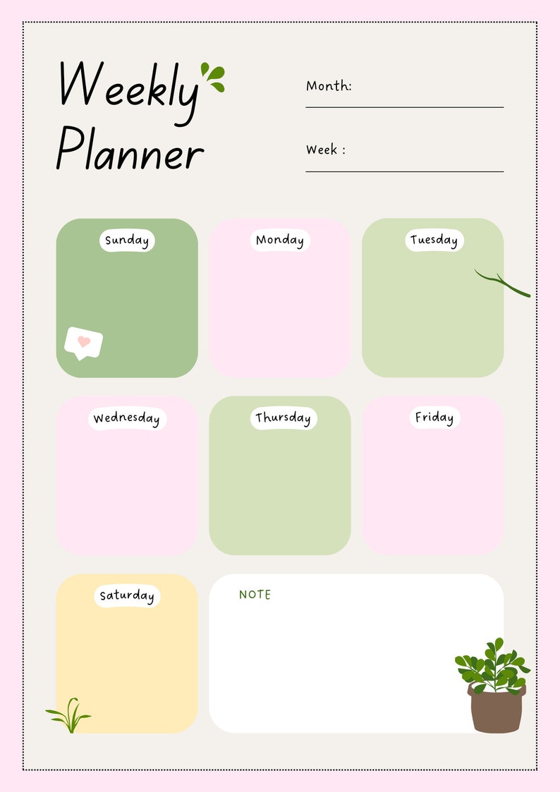 Brown Pastel Illustrative Cute Weekly Planner, To-do List Editable ...