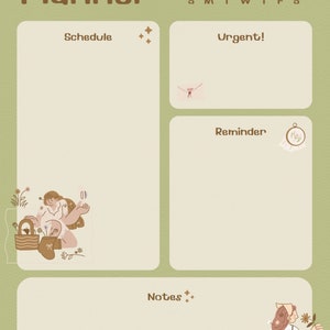 Beige Brown Texture Cute Cottagecore Daily Planner A4, Editable Undated ...