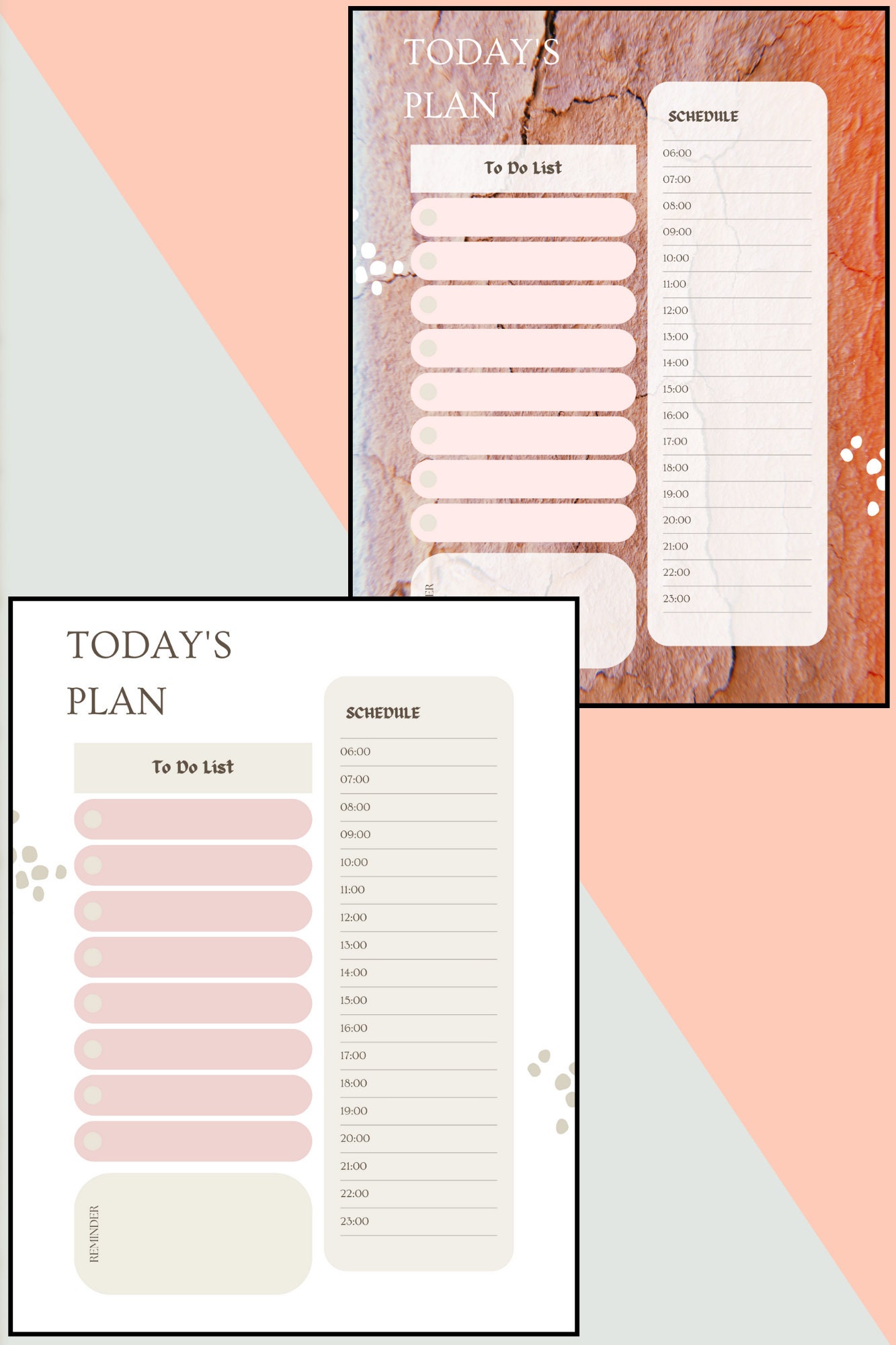 Light Beige Complete Daily Schedule Page Planner To-do List Editable ...