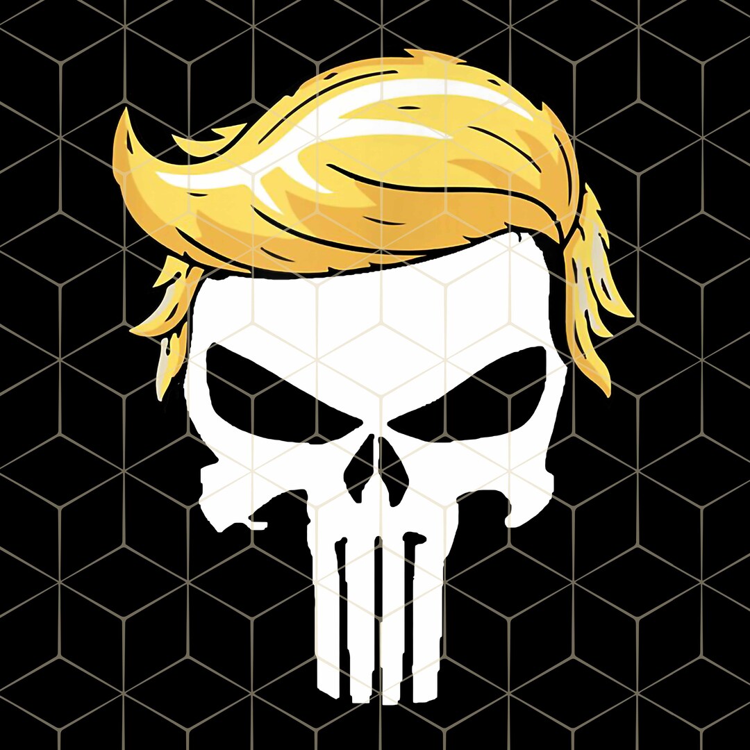 Trump Hair Skull Halloween Png, Skull With Iconic Trump Hair President ...