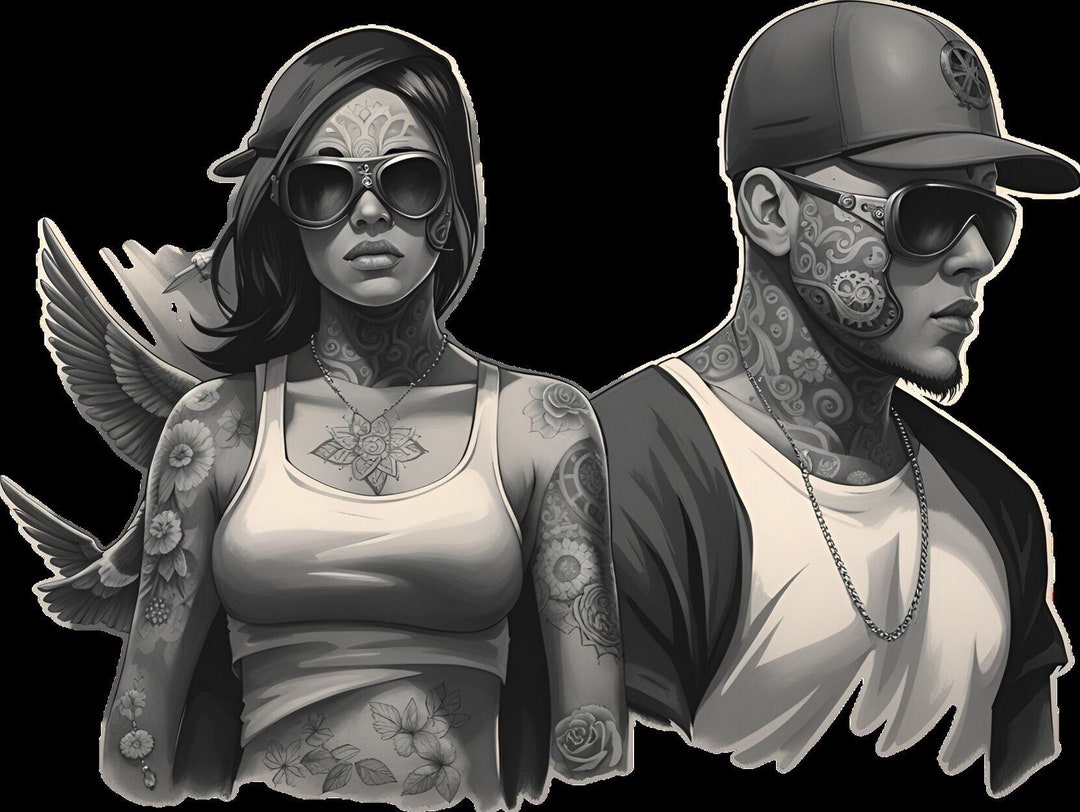 Gangsta Tattoo Templates 5 PACK - Etsy