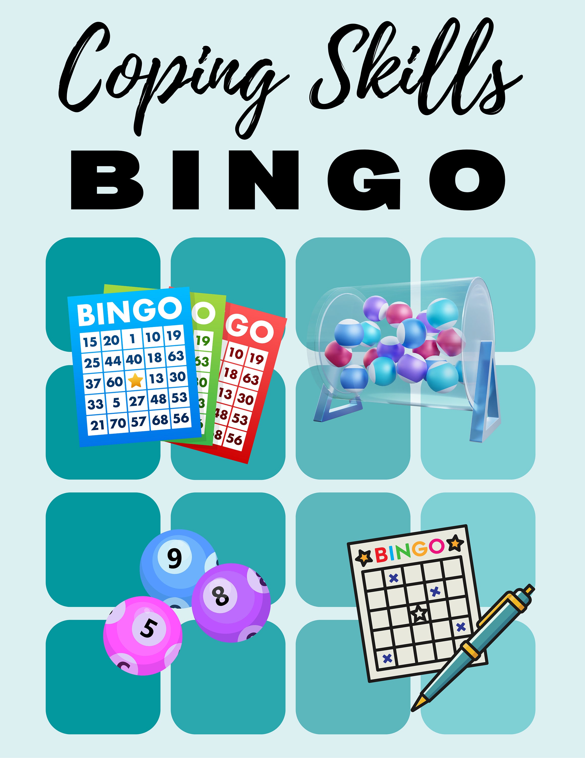 Therapy Coping Skills Bingo Game - Etsy