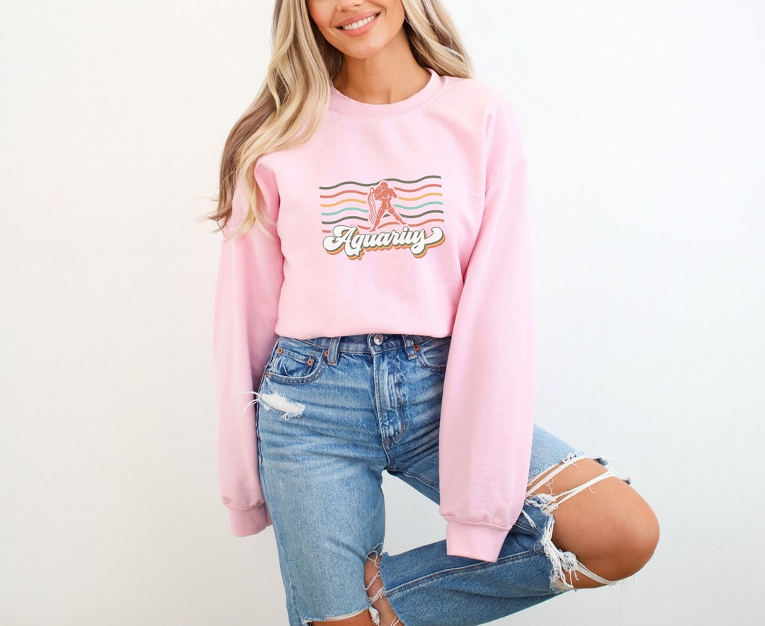 Aquarius Vintage Sweatshirt, Astrology Zodiac Gift, Retro Shirt, Unique ...